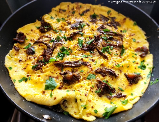 Moroccan Khlea & Egg Omelet | Gourmet De-Constructed